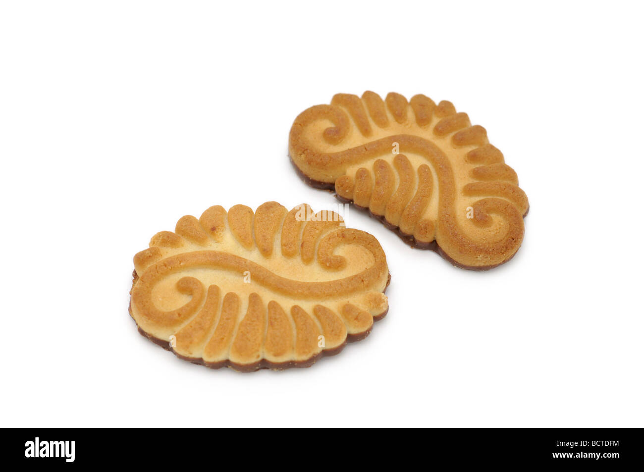 Pair Biscuits, Chocolate coated underside Stock Photo - Alamy