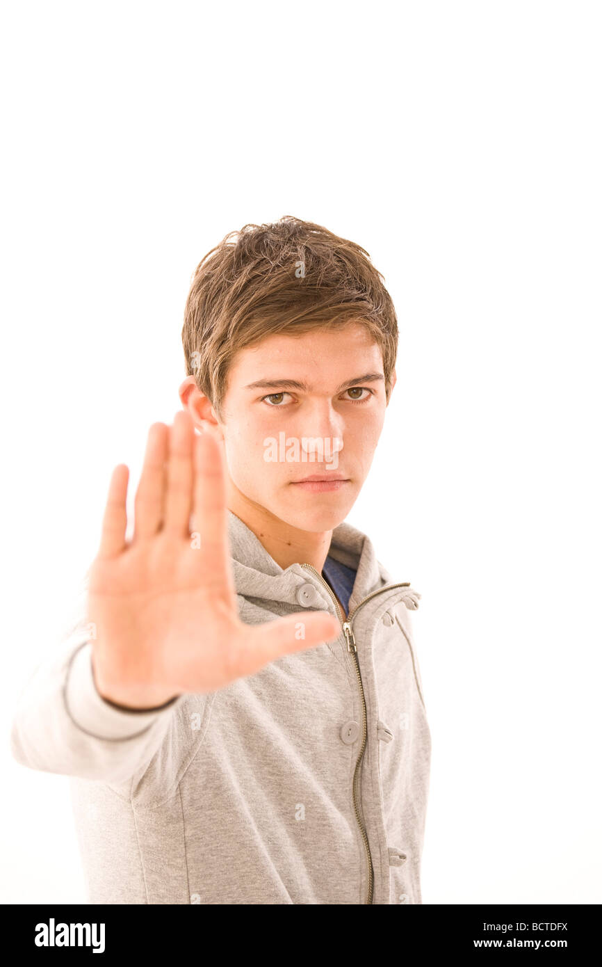 Person with palm towards camera hi-res stock photography and images - Alamy