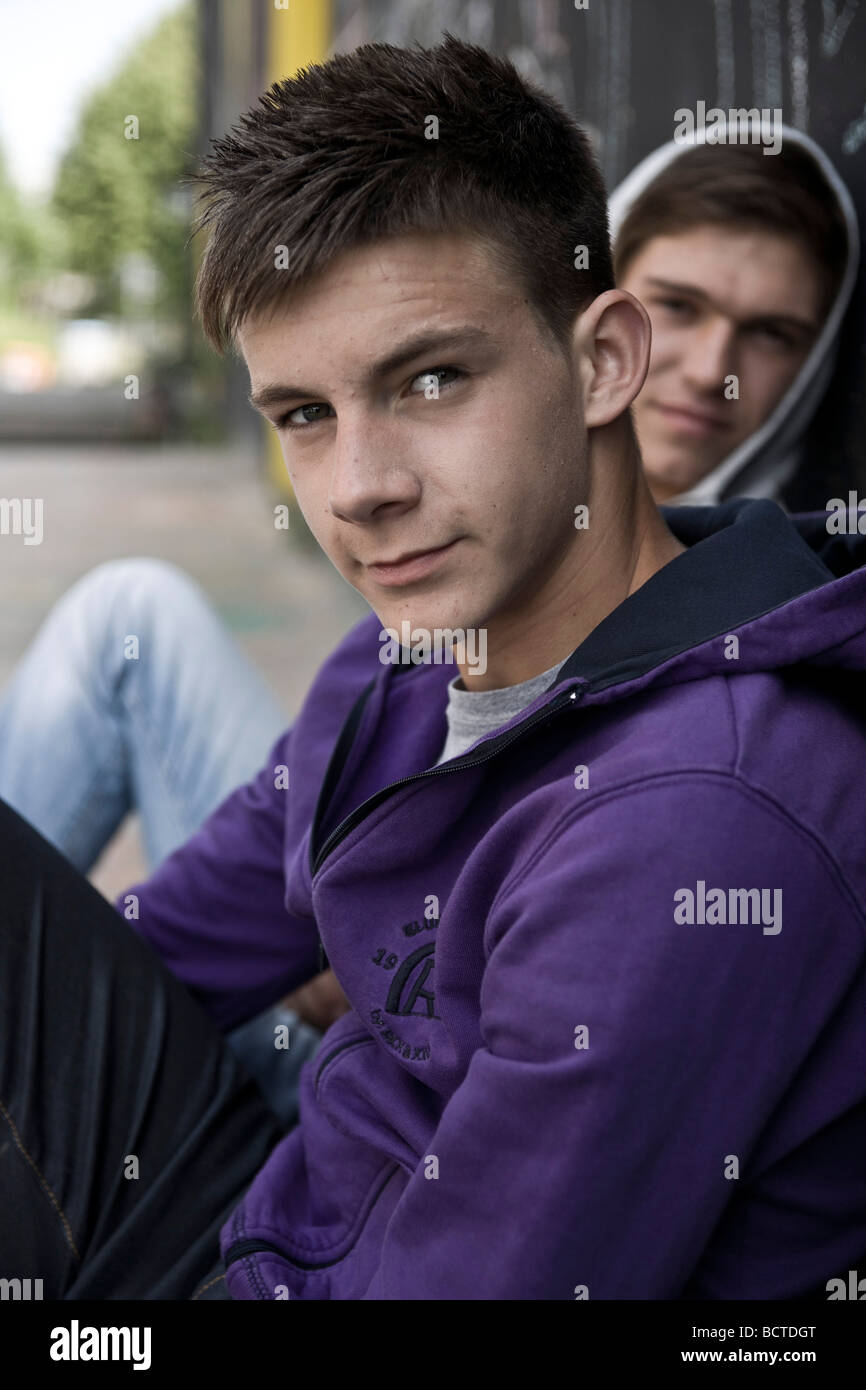 Portrait of two boys Stock Photo - Alamy