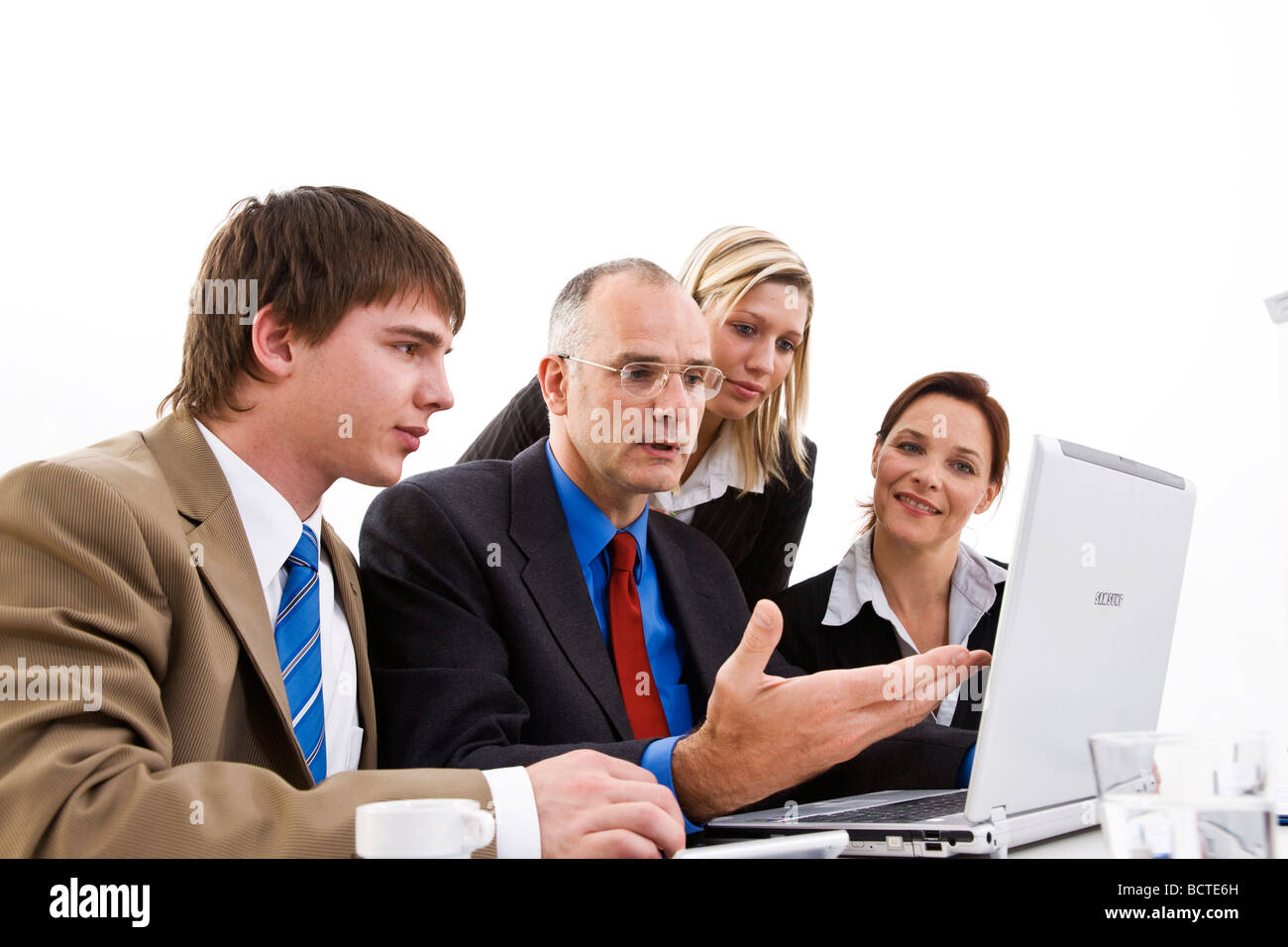 Team meeting on a laptop Stock Photo - Alamy