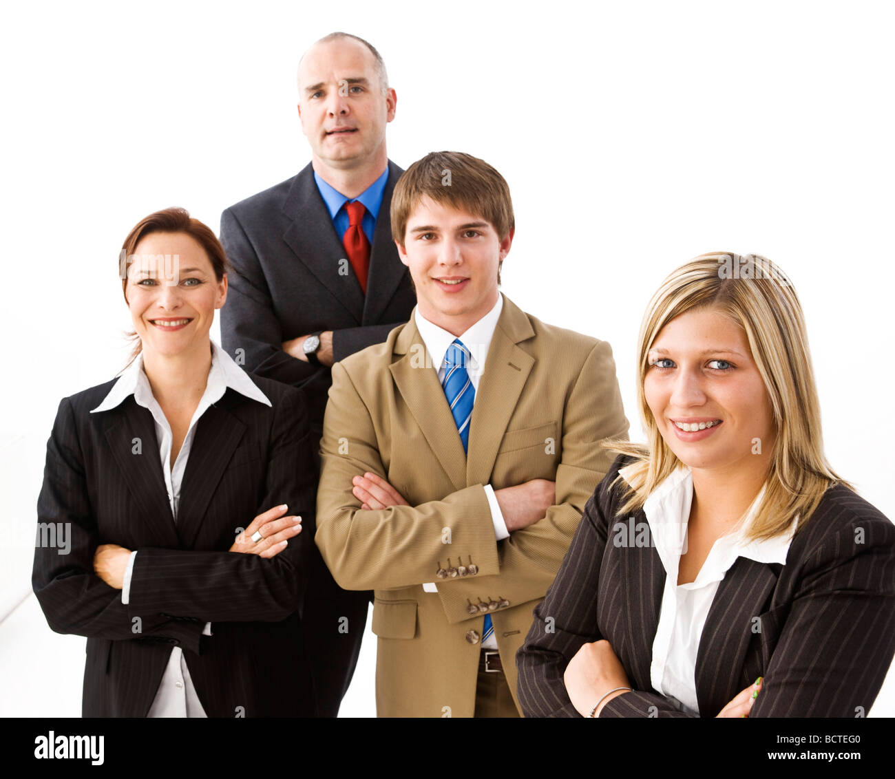 Successful team, two men and two women Stock Photo - Alamy