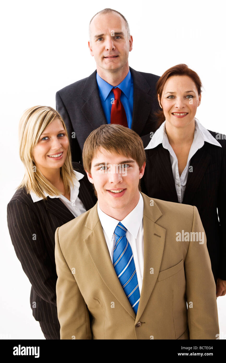 Successful team, two men and two women Stock Photo - Alamy