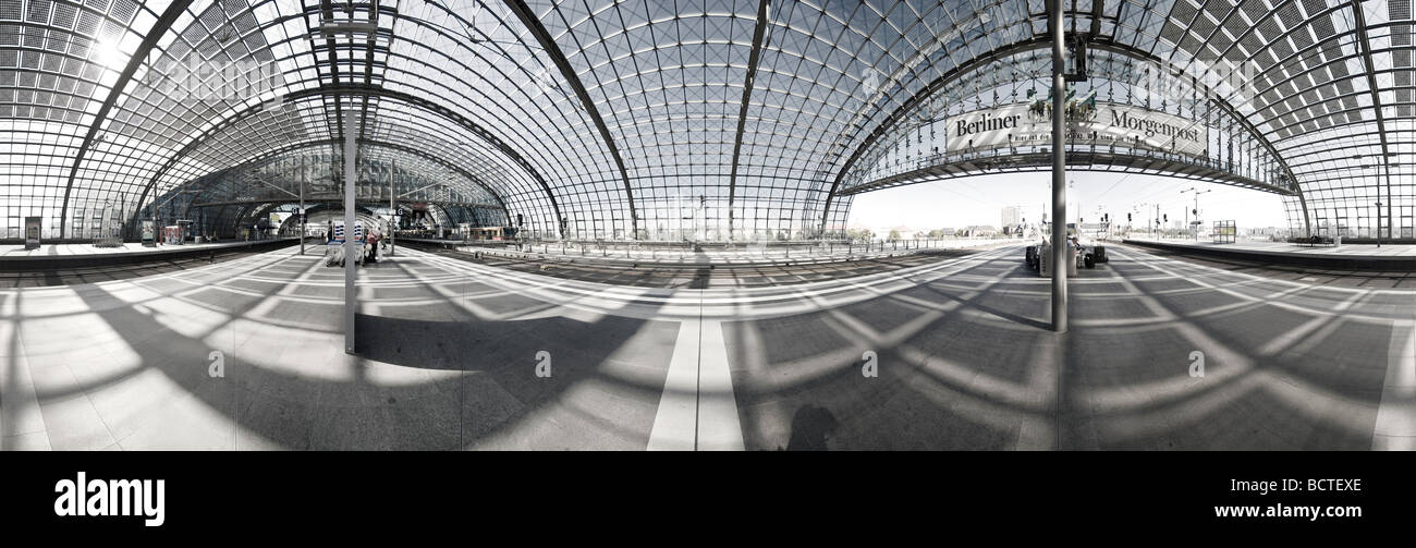Berlin Central Station, 360 ° panorama, Berlin, Germany, Europe Stock ...