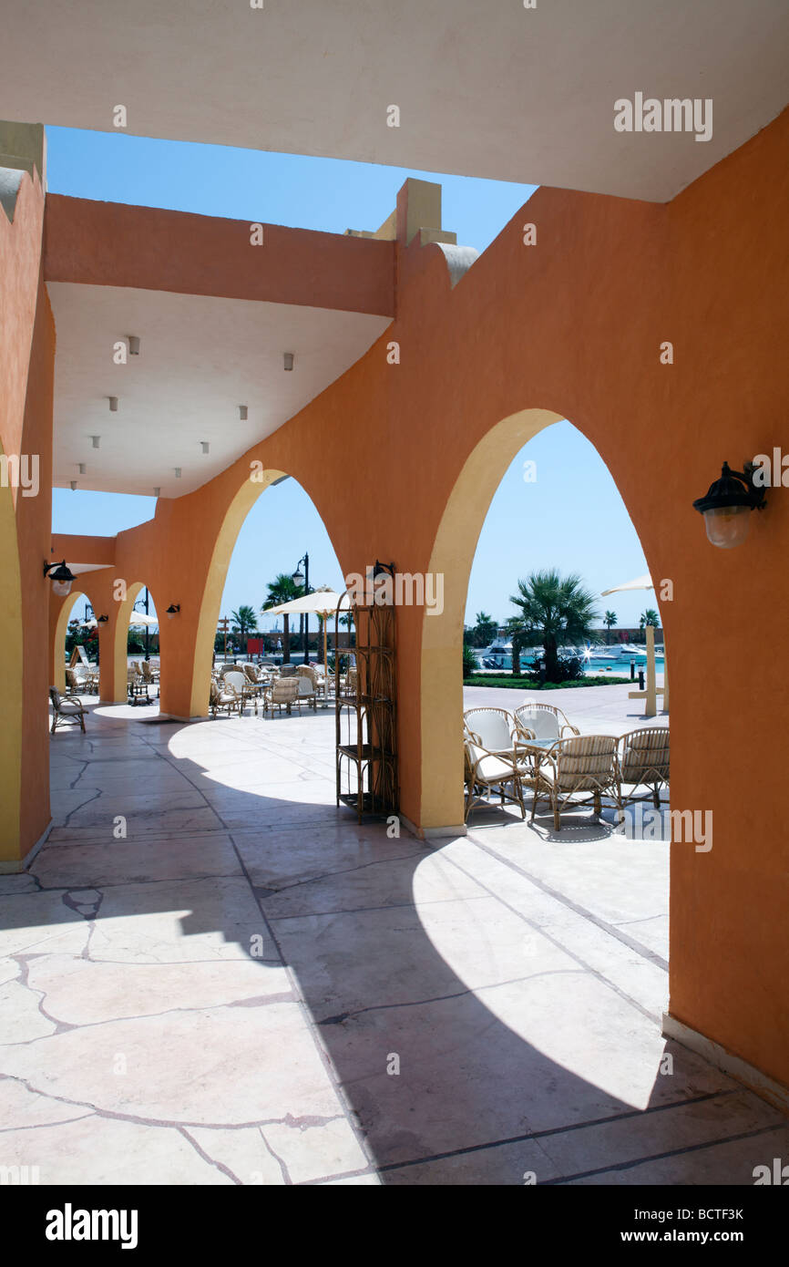 Arcades, arches, traditional market, Souk, marina, Hurghada, Egypt, Red ...