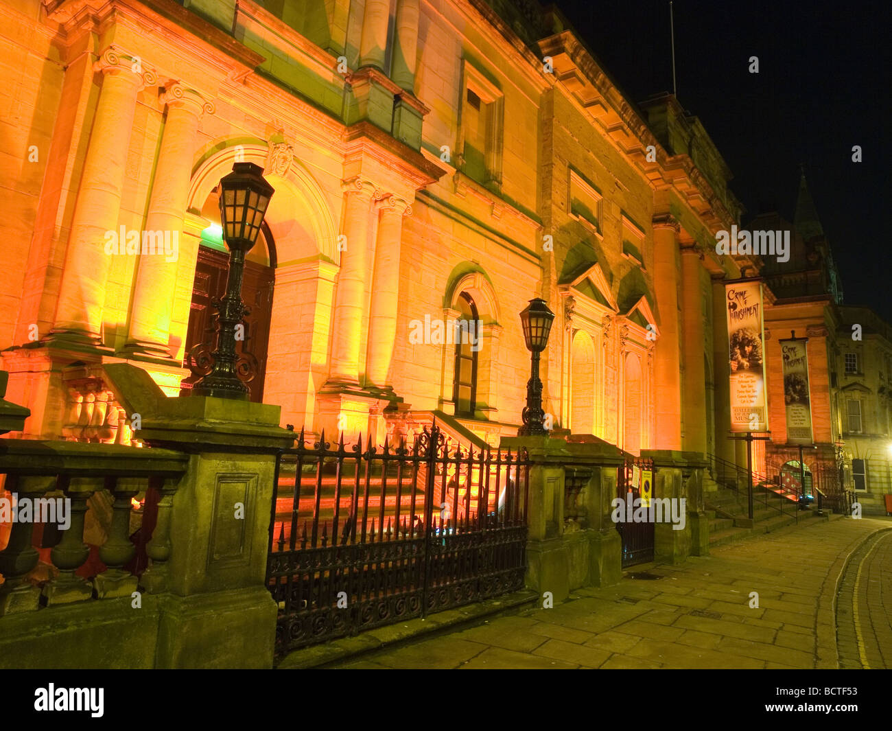 The Galleries of Justice lit up at night, Nottingham City Centre ...