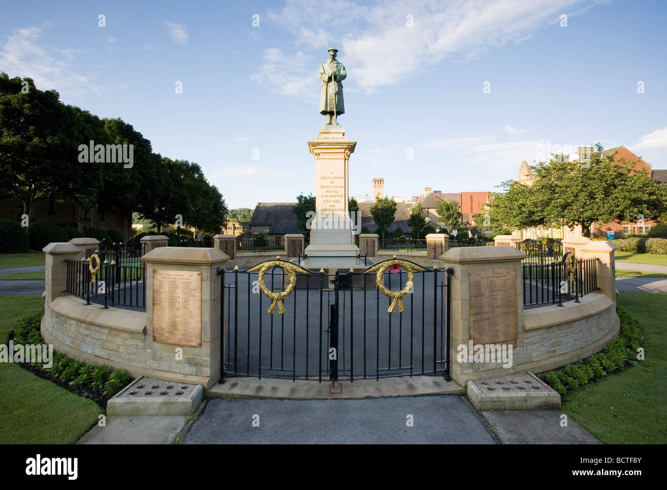 War Memorial cenotaph at Batley memorial Park, West Yorkshire Stock ...