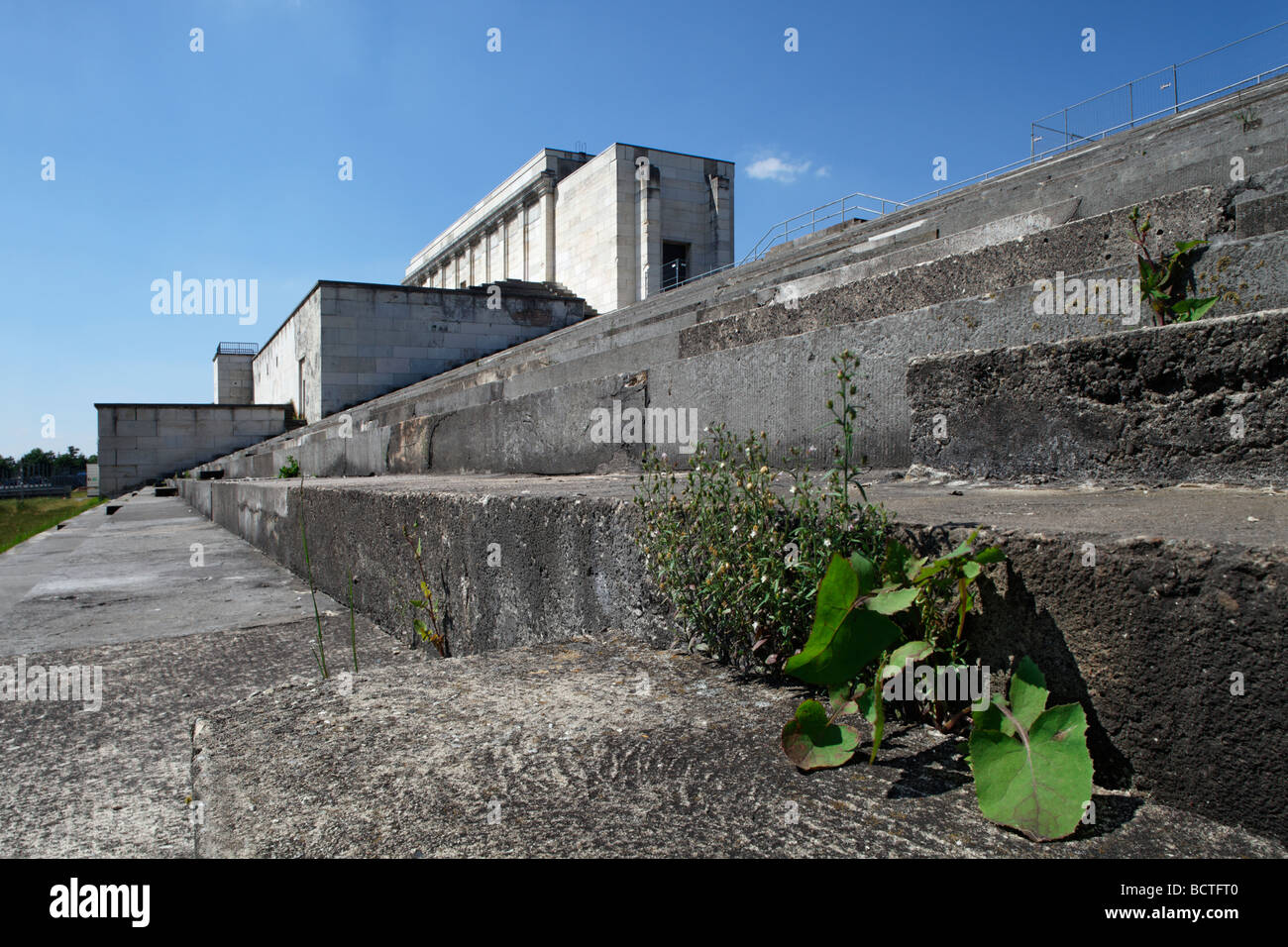 Plants growing on Adolf Hitler's tribune in front of the Zeppelinfeld ...
