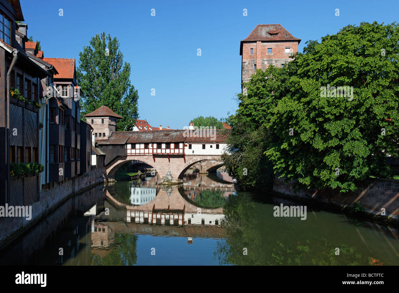 Executioner's home with half-timbered building, bridge building with ...