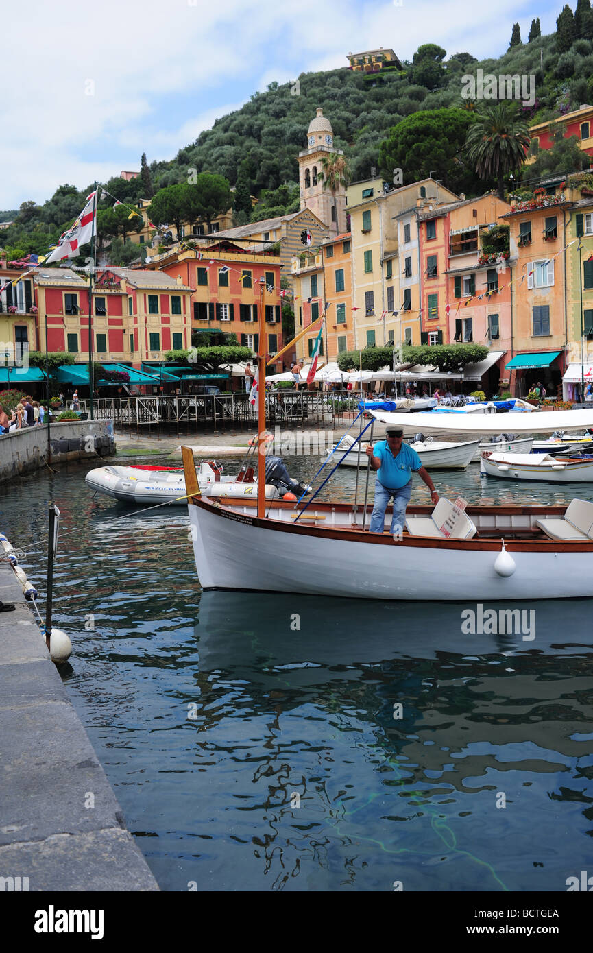 Europe Italy Portofino mediterranean Liguria Region colorful small ...