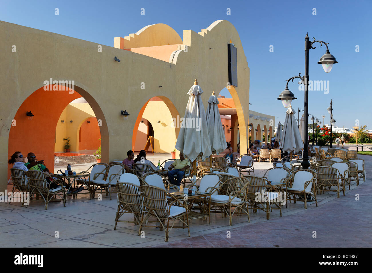Bar, entrance to traditional market, souk, Hurghada, Egypt, Red Sea ...