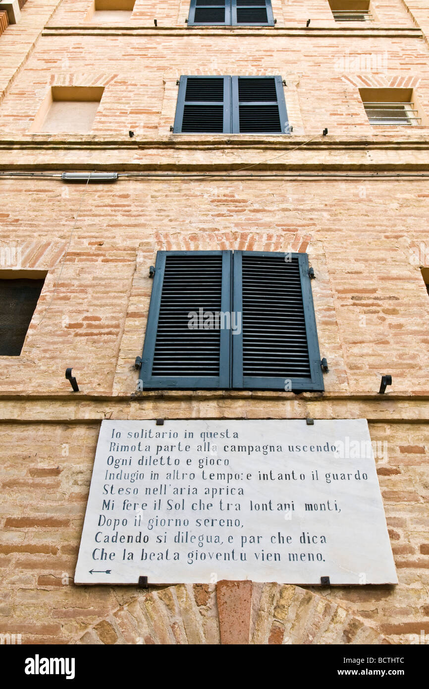 The house of Giacomo Leopardi Recanati Macerata Italy Stock Photo - Alamy