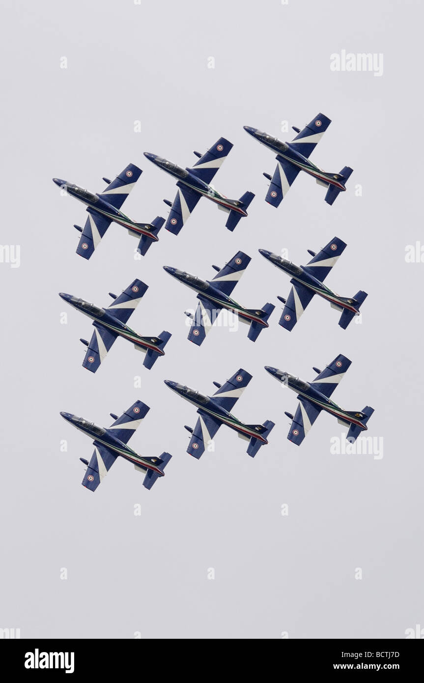 Italian Air Force aerobatic display team Il Frecce Tricolori in close ...