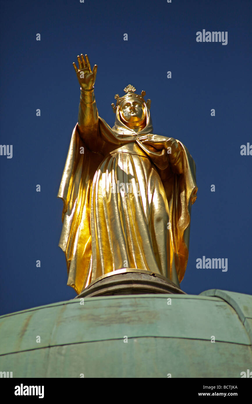 Golden statue on the Ancienne Cathedrale Ste-Anne Church in Apt En ...
