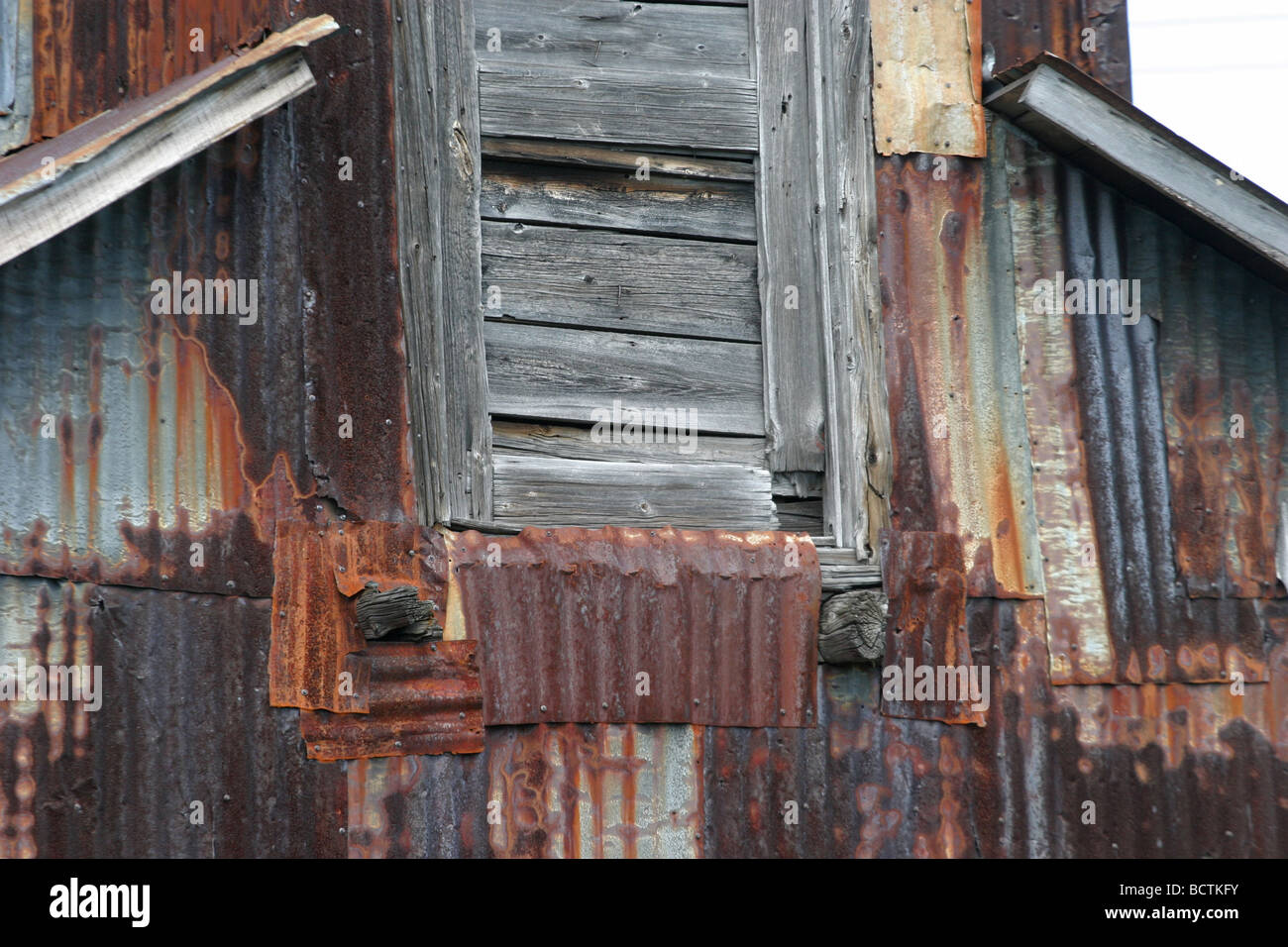 door on old building with rusty corrugated cladding Stock Photo - Alamy