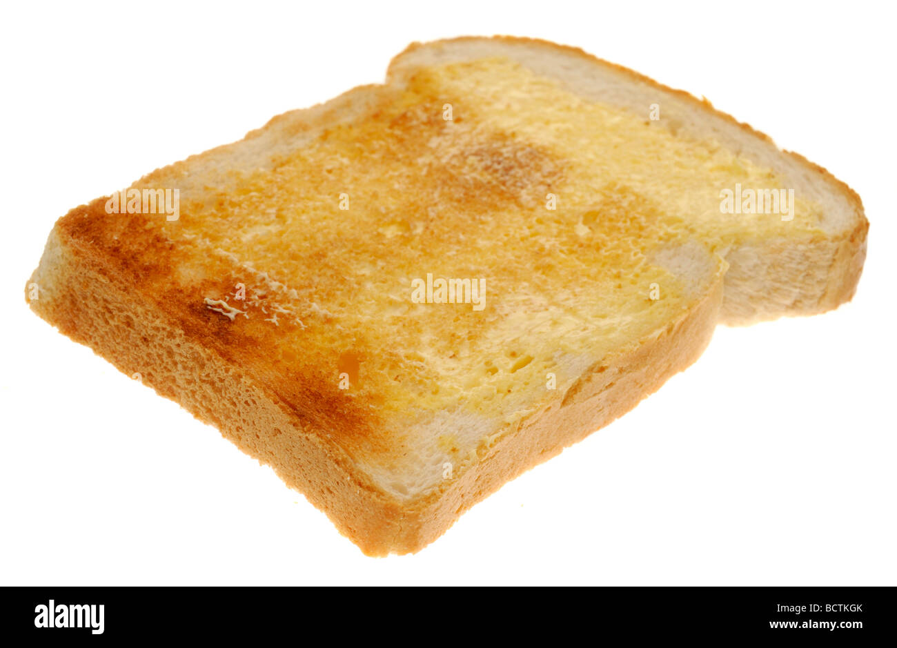 Single Slice of Buttered Toast Stock Photo - Alamy