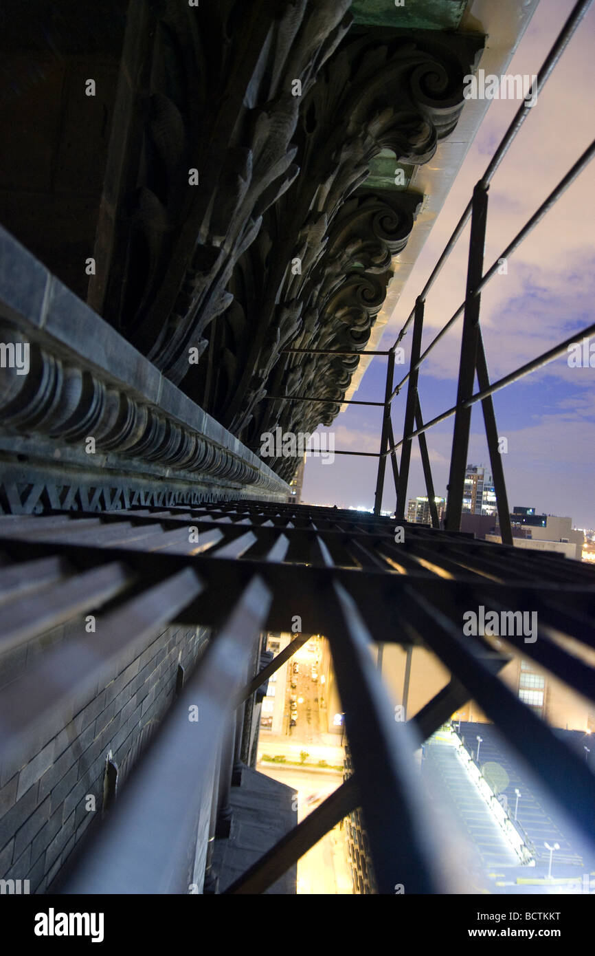Fire escape at night Monadnock Building in Chicago Stock Photo - Alamy