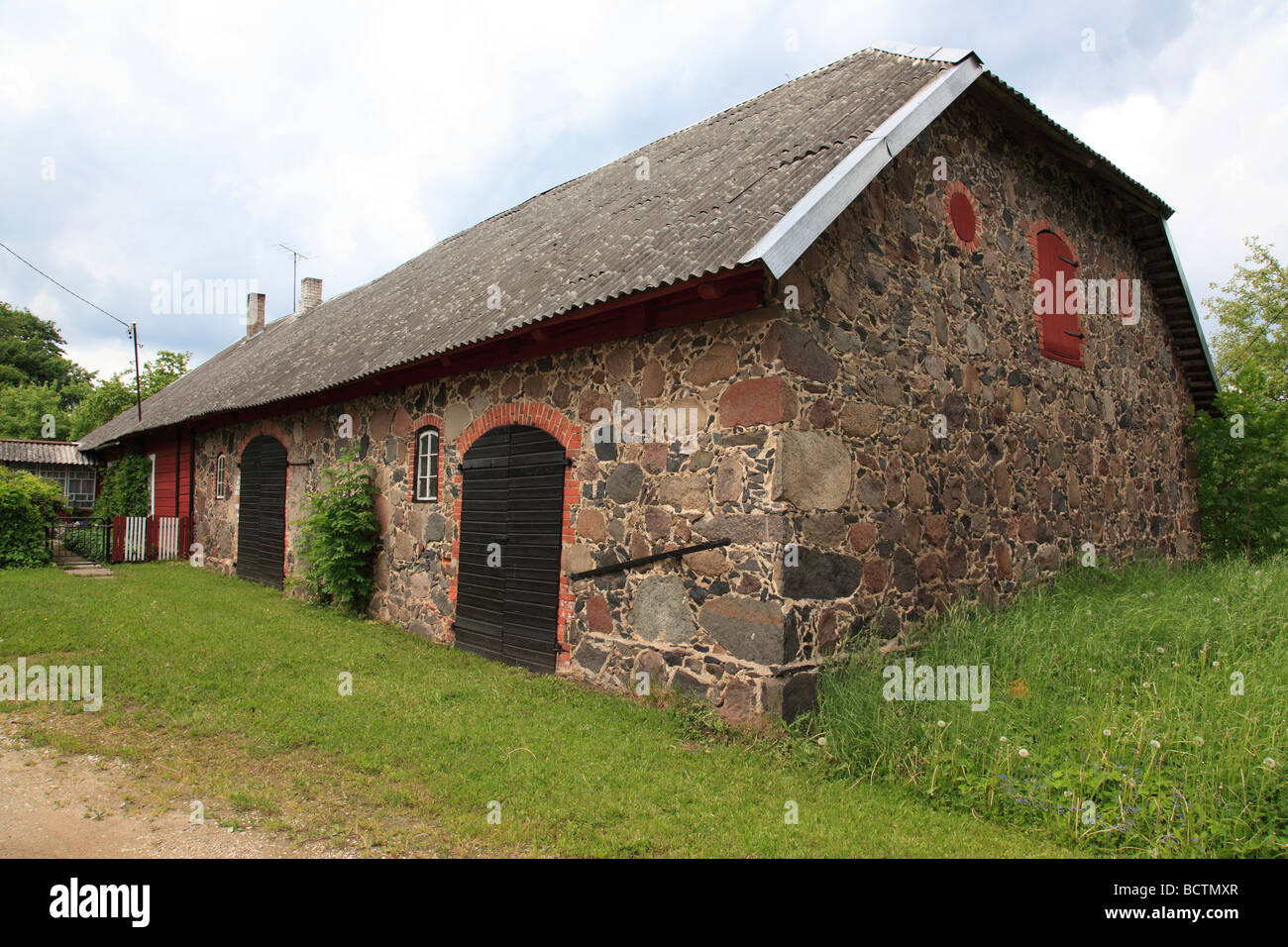 estonian barn in the district of Paernu, Baltic State, Europe. Photo by ...