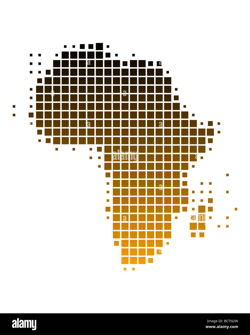 Map of Africa in squares with brown gradient Stock Photo - Alamy