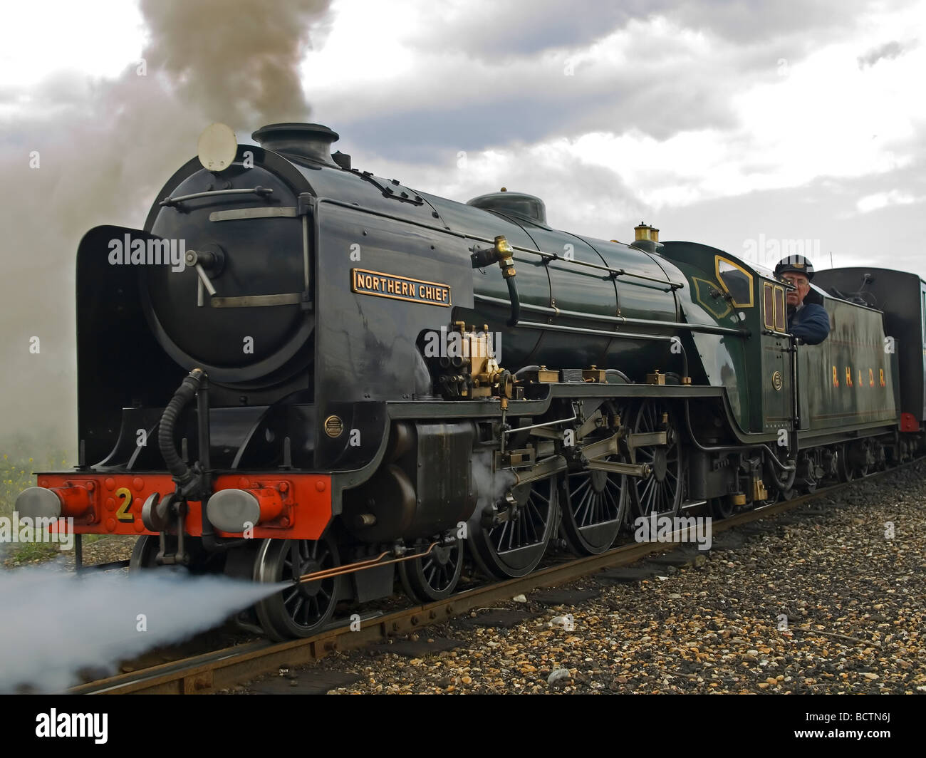 Romney Hythe and Dymchurch light railway loco Northern Chief pulling ...