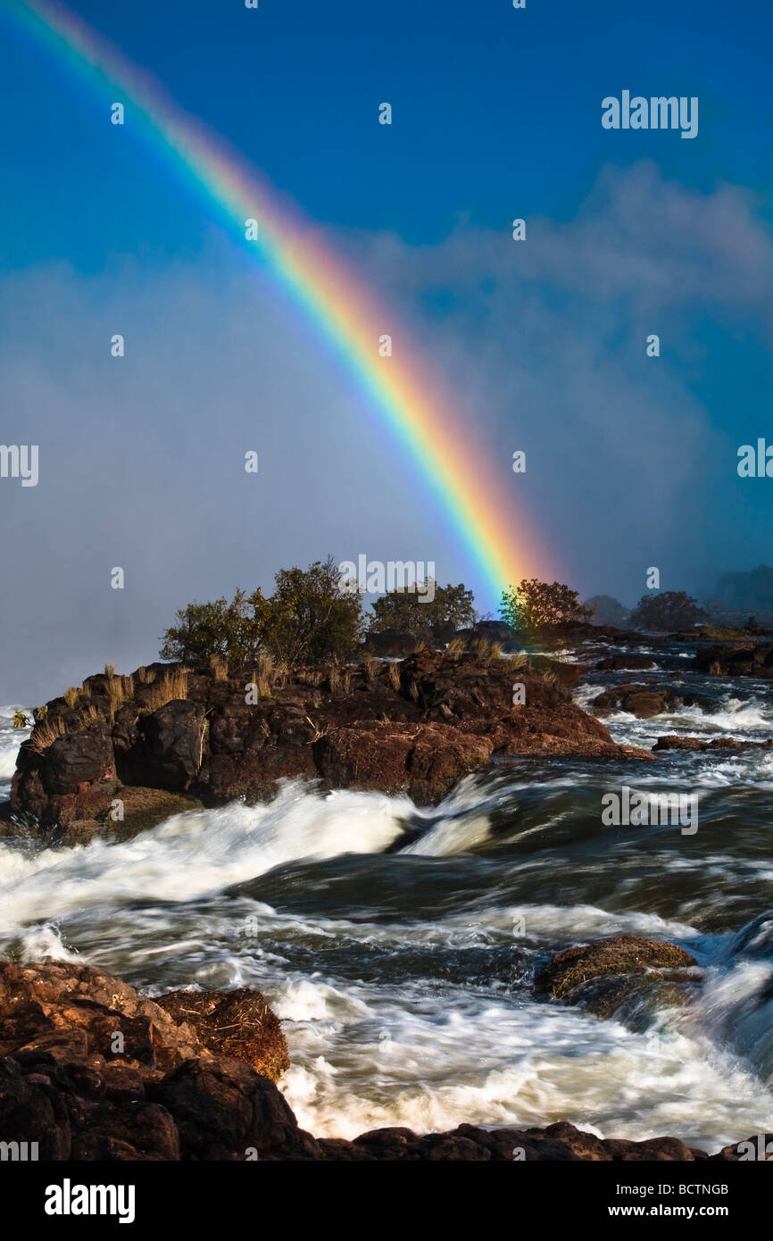 Rainbow over Victoria Falls, Zambia Stock Photo - Alamy