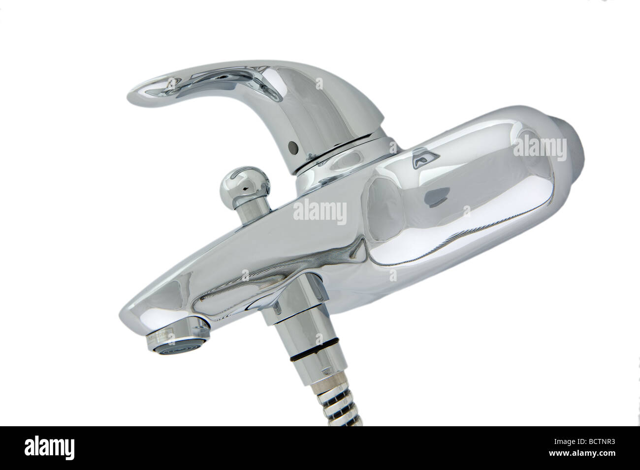 chrome faucet on white background Stock Photo - Alamy