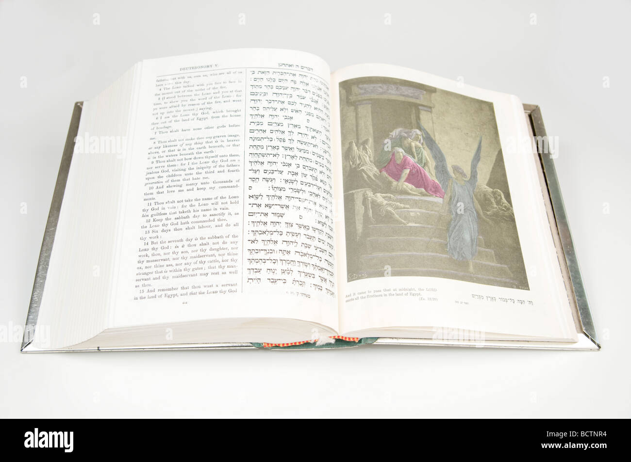 Cutout of an open Bible on white background Stock Photo - Alamy