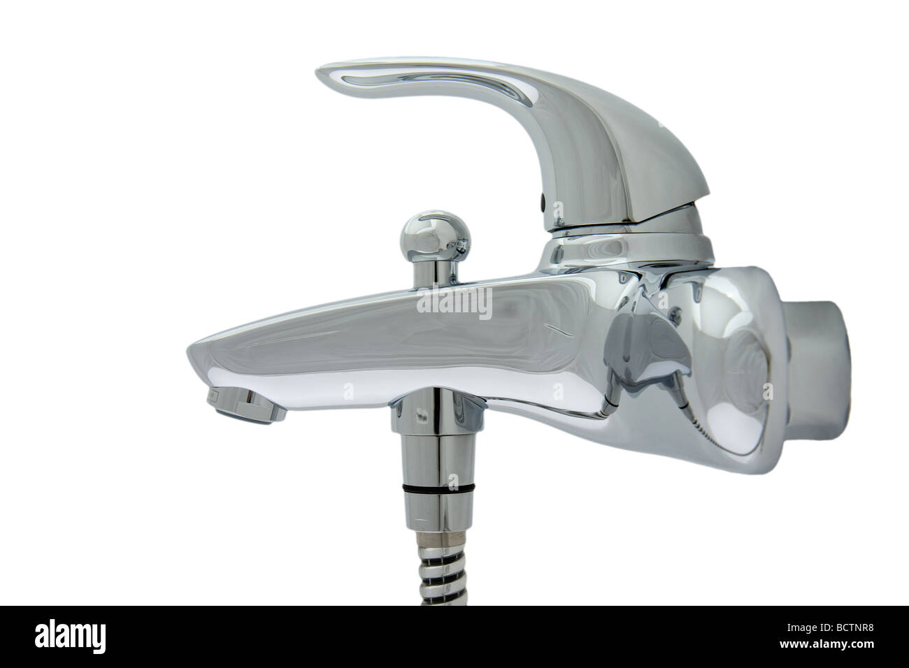 chrome faucet on white background Stock Photo - Alamy