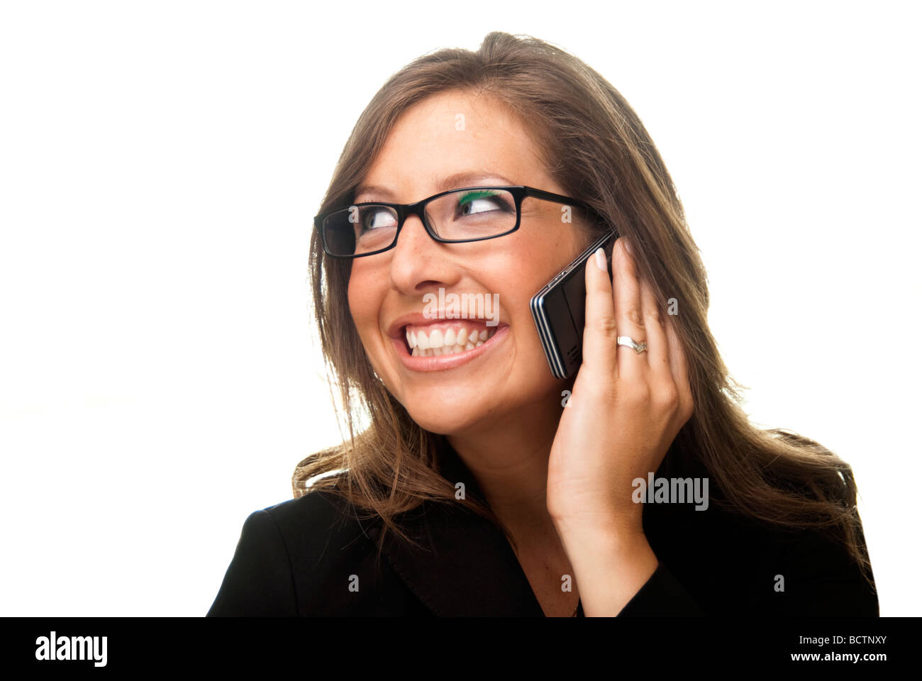 Friendly smiling young woman Cut Out Stock Images & Pictures - Alamy