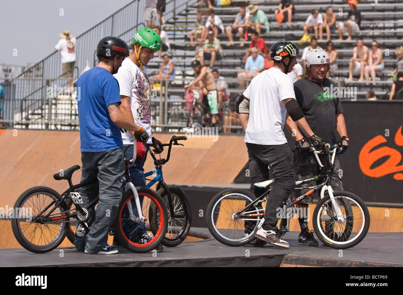 BMX riders taking a breather at the Hurley U.S. Open, Huntington Beach ...