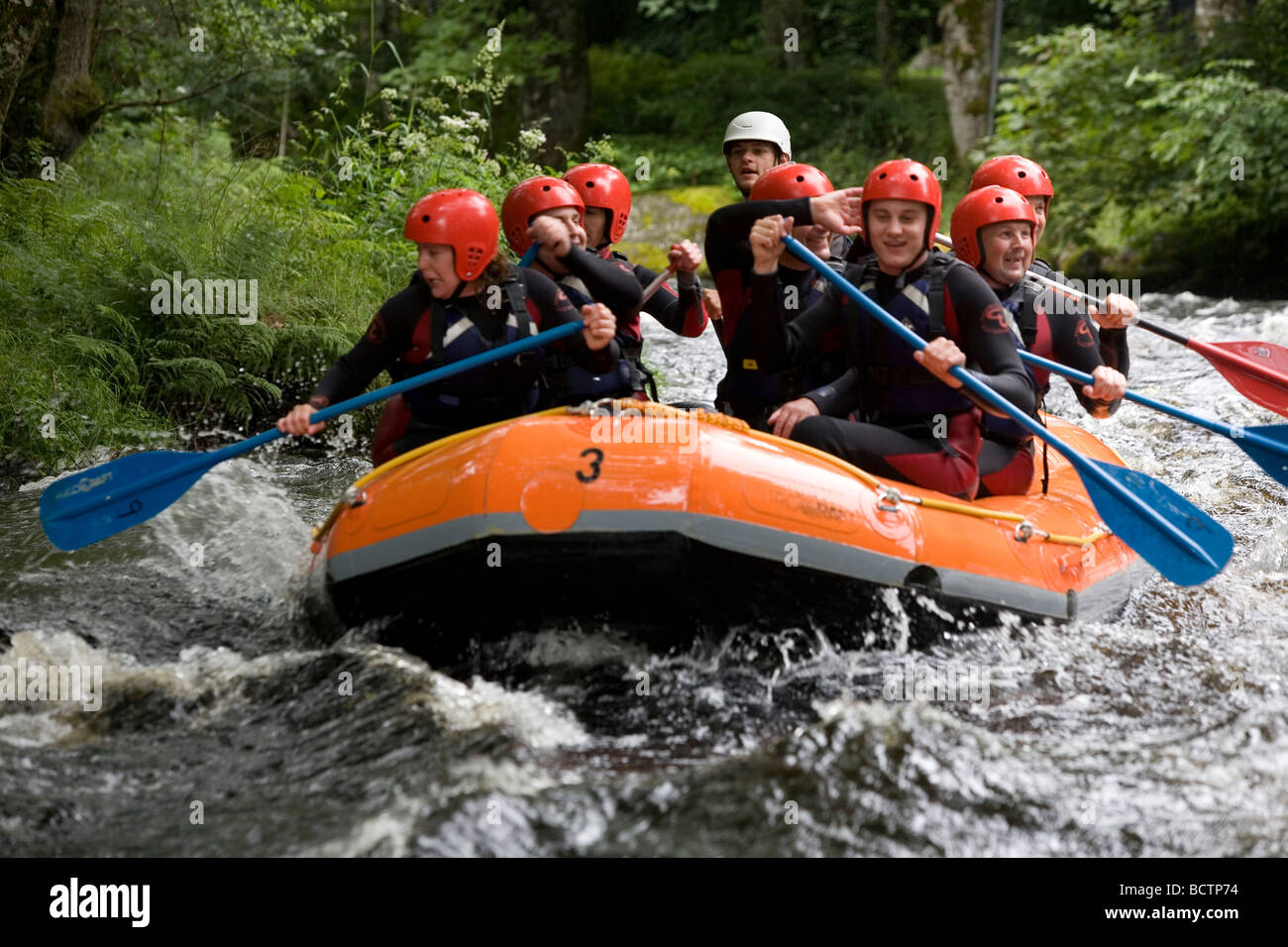 white water rafting, in wales Stock Photo - Alamy