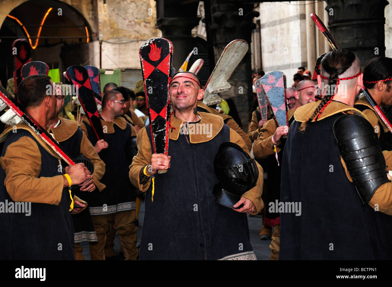 Historic medieval procession ahead of Gioco del Ponte festival in Pisa ...