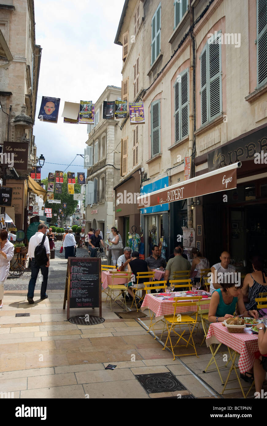 A busy street in Avignon, France Stock Photo - Alamy
