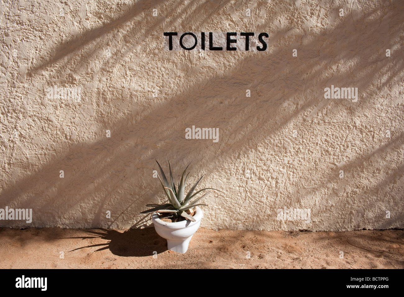 Humorous sign for toilets Solitaire lodge Namibia Africa Stock Photo ...