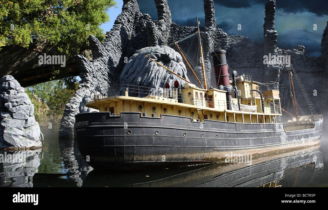 Model ship from film set at Universal Studios California USA Stock ...