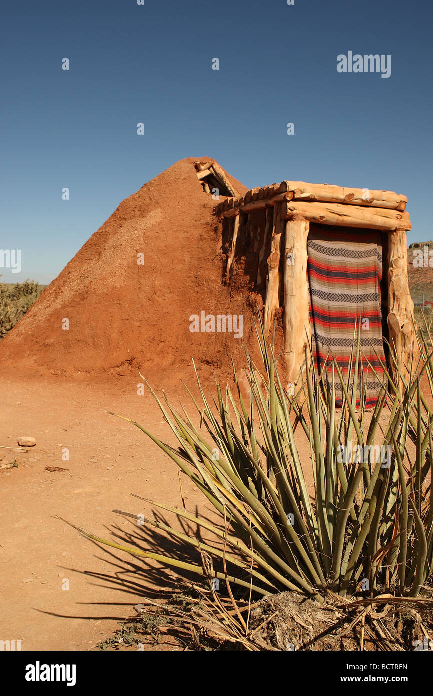 Traditional native American Indian home re-built at the west rim of the ...