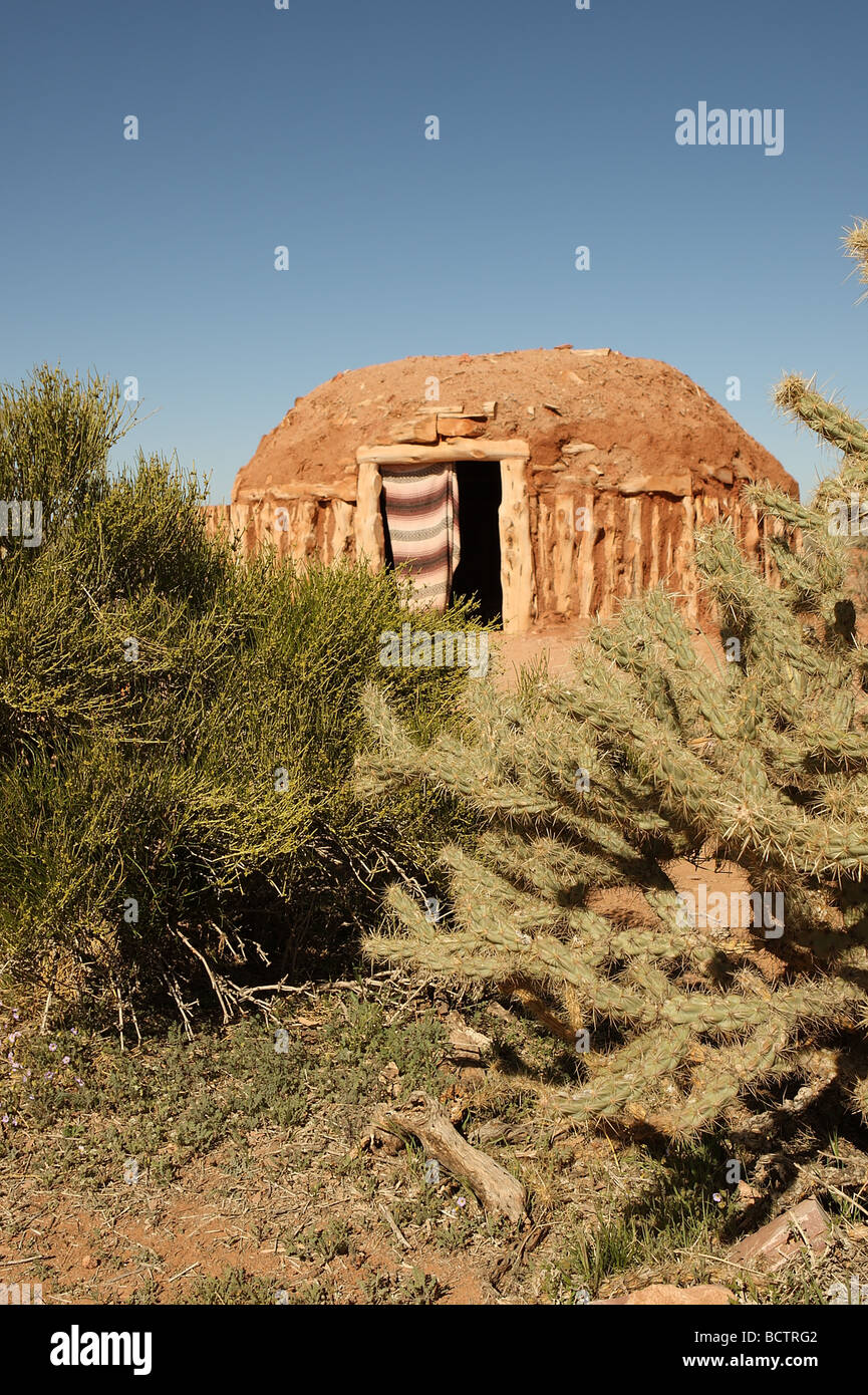 Traditional native American Indian home re-built at the west rim of the ...