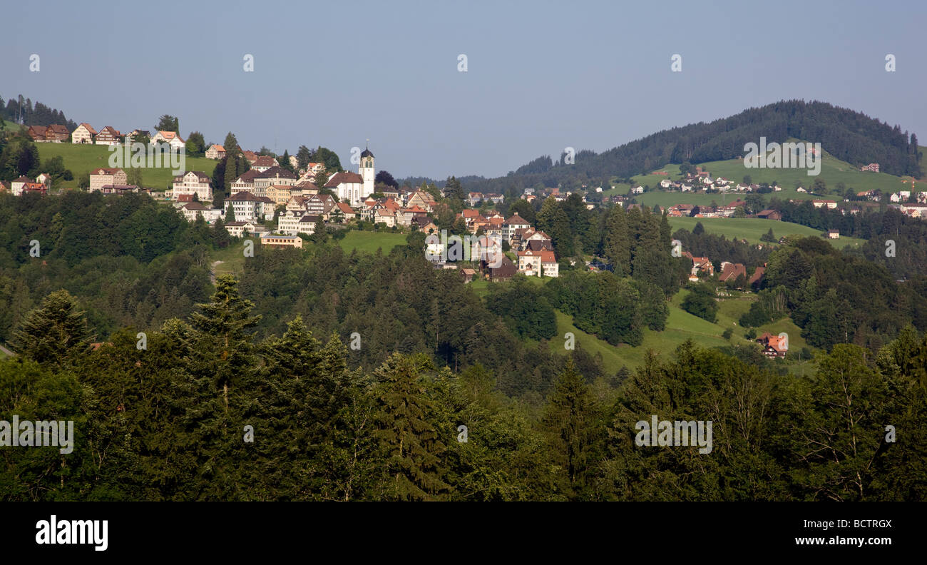 Trogen village skyline on top of its hill Appenzell Switzerland Stock ...