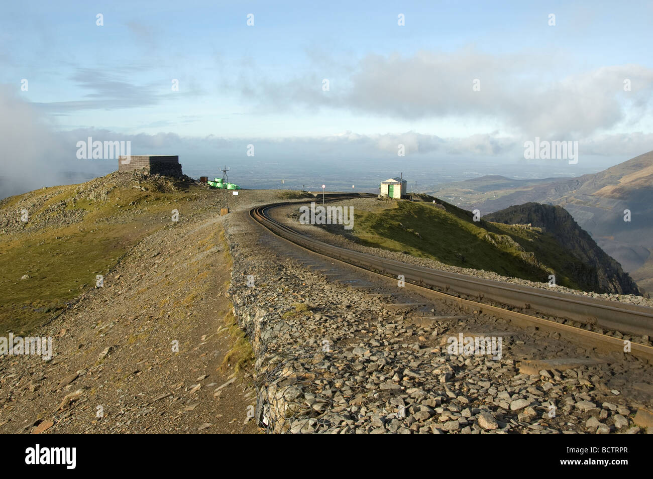 Mountain Railway Station half way up Snowdon, Snowdonia Stock Photo - Alamy