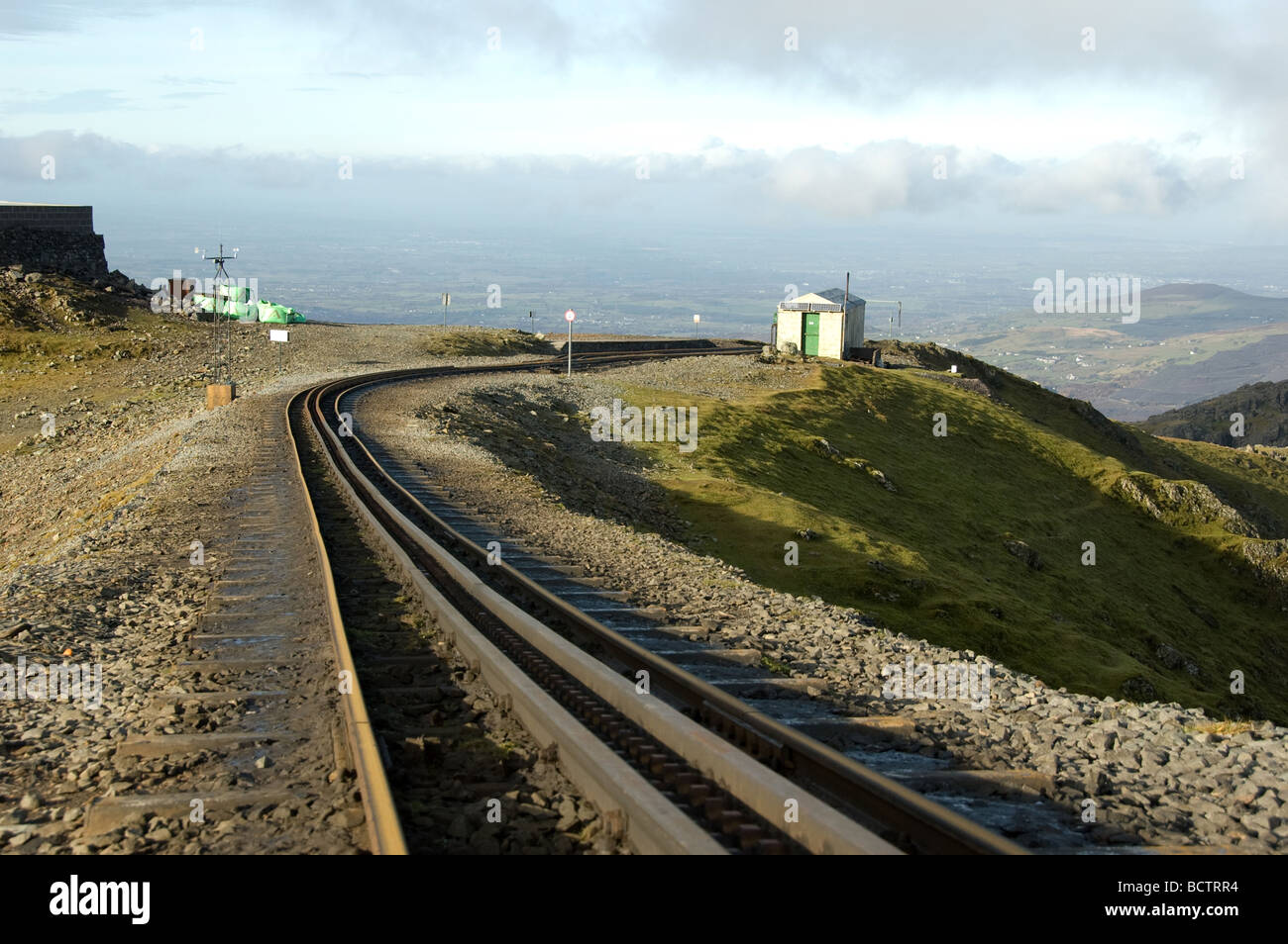 Mountain Railway Station half way up Snowdon, Snowdonia Stock Photo - Alamy