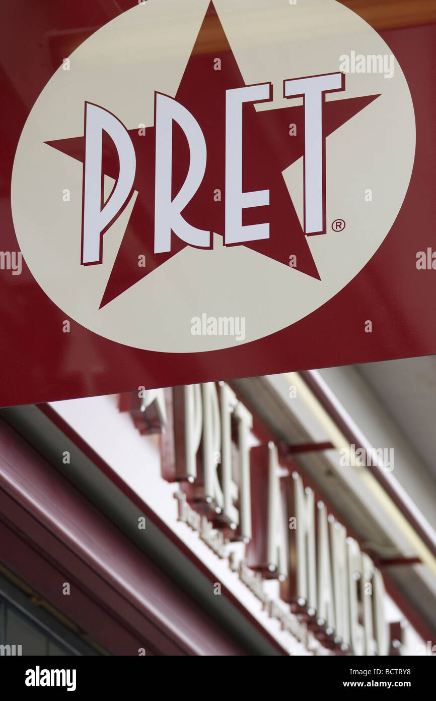 Pret coffee house sign Stock Photo - Alamy