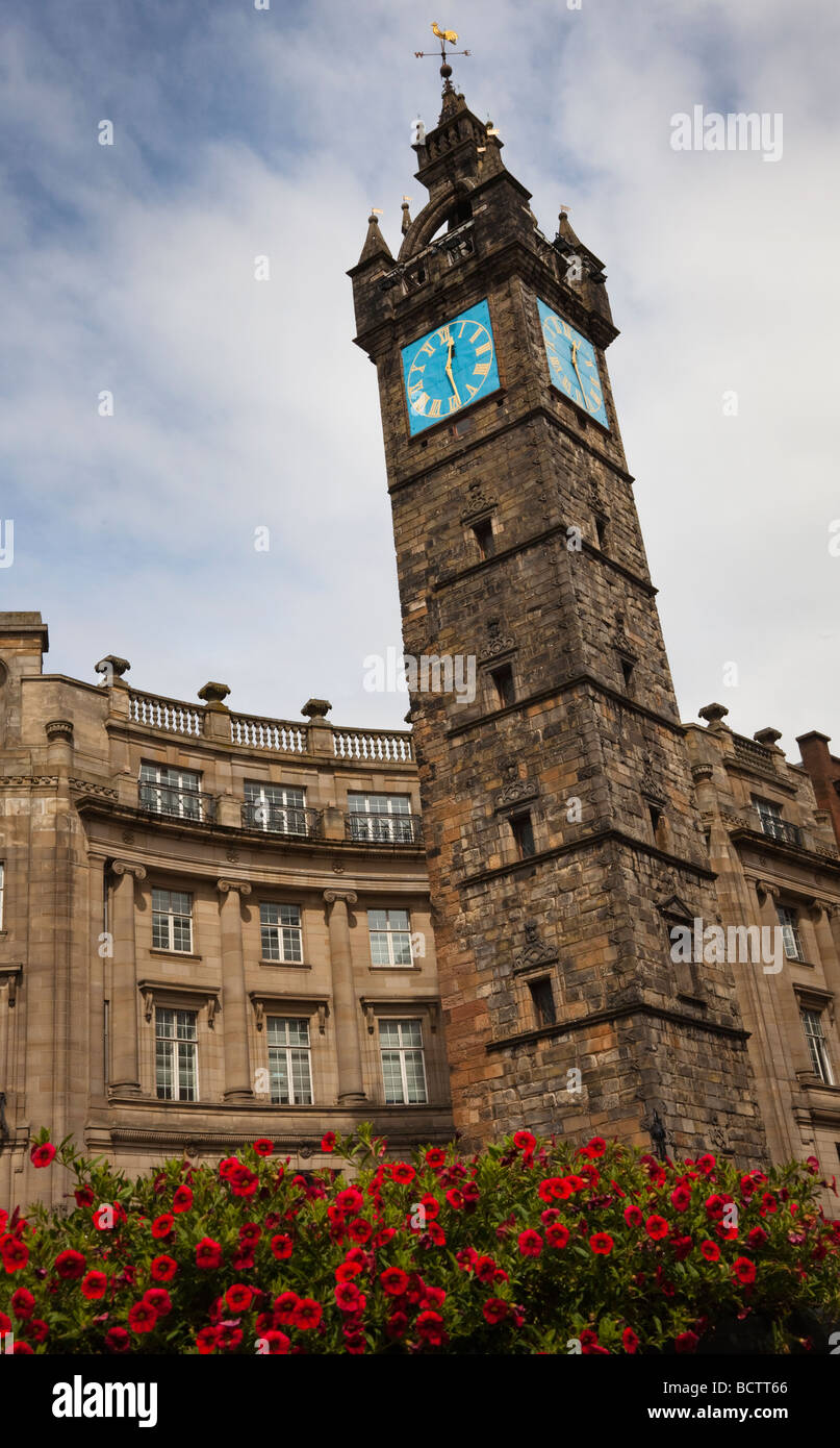 Clock tower at Glasgow Cross Glasgow Scotland in the district called ...