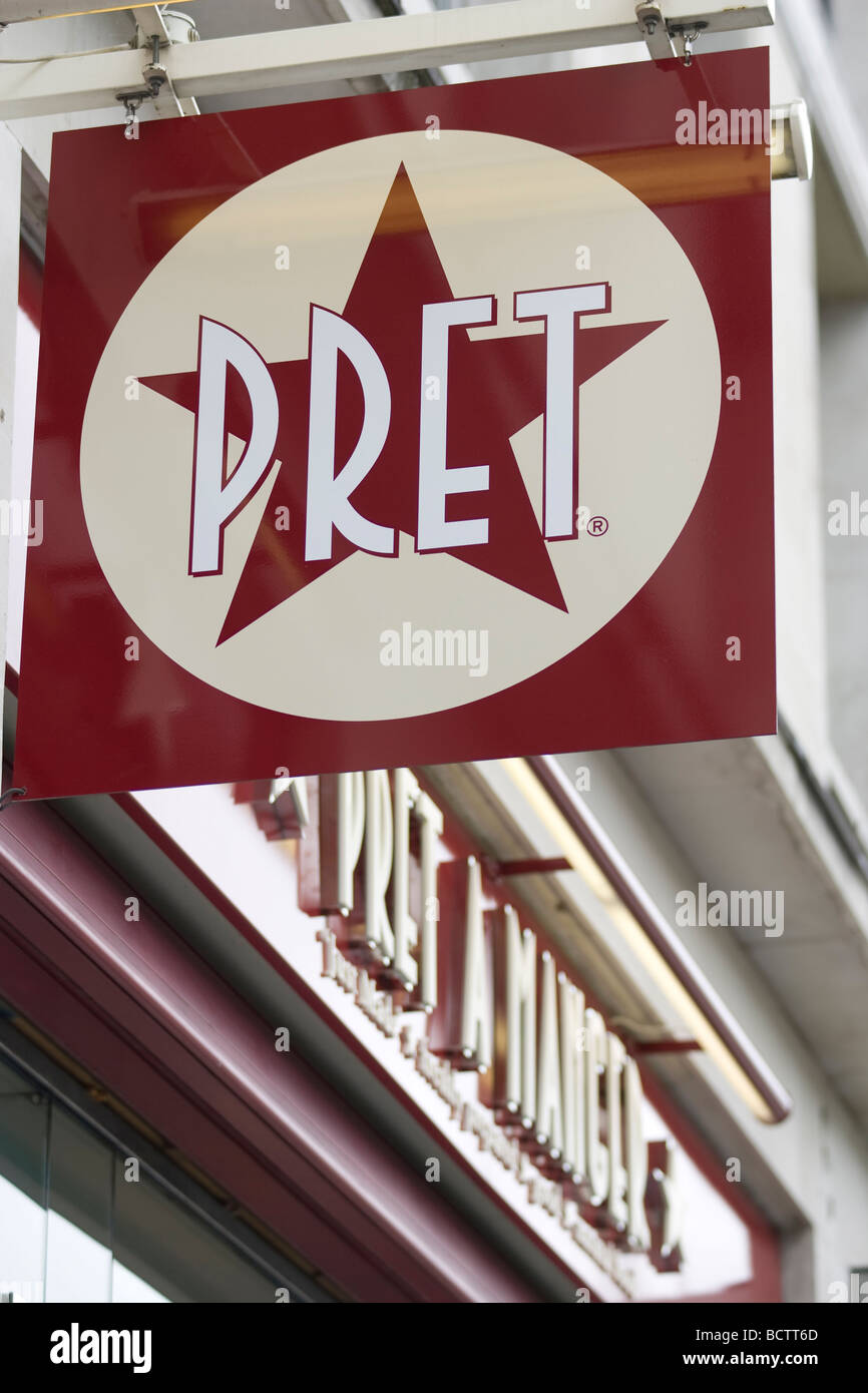 Pret coffee house sign Stock Photo - Alamy