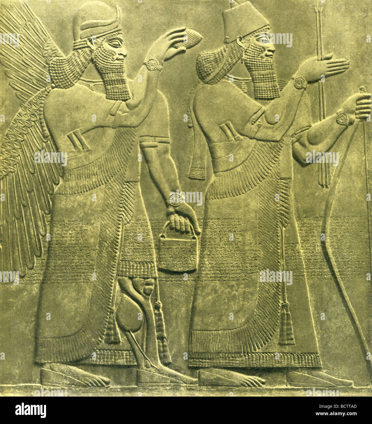 Relief at Assyrian capital city of Kahlu, founded by Ashurnasirpal II ...