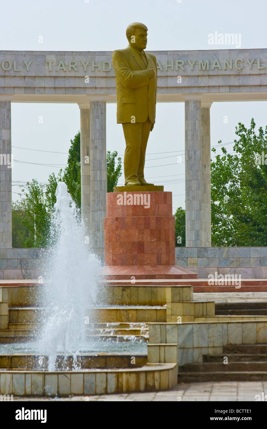 Statue of Turkmenbashi in Turkmenabat or Charjou Turkmenistan Stock ...