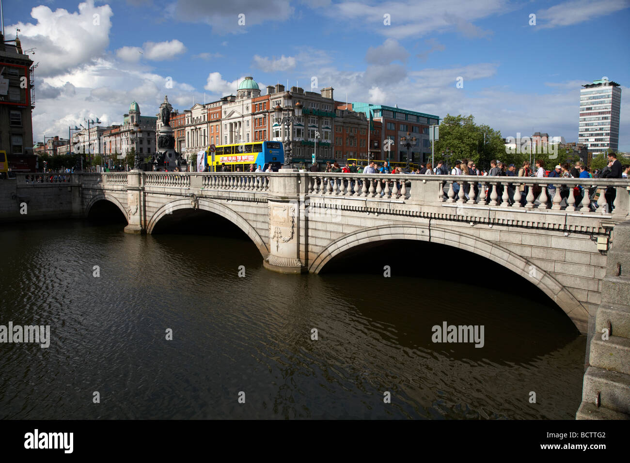 The oconnell bridge over the river liffey at the end of oconnell street ...