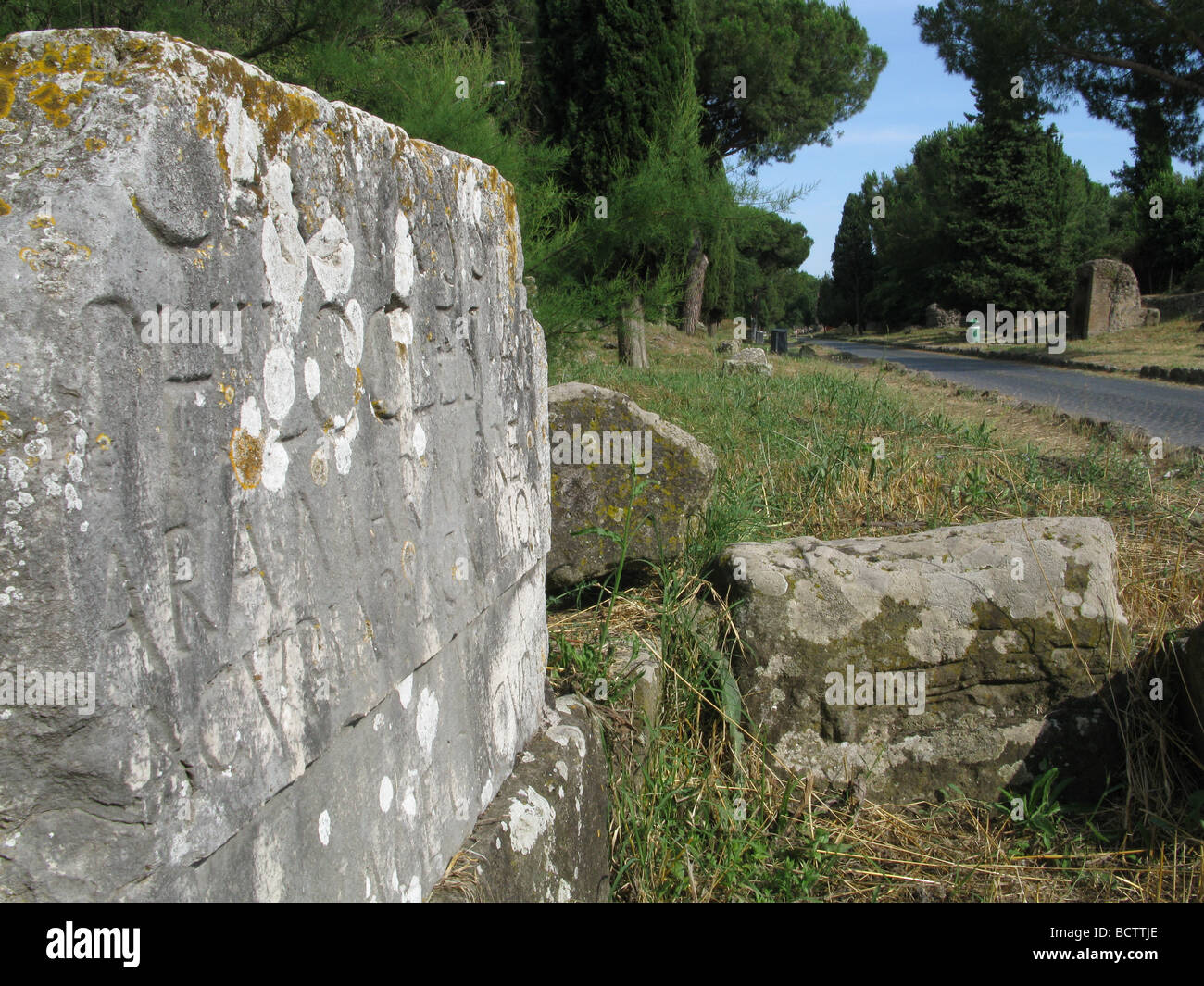 detail of tomb memorial on the old appian way in rome italy Stock Photo ...