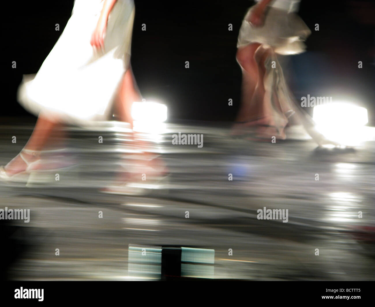 female models on catwalk at fashion show Stock Photo - Alamy