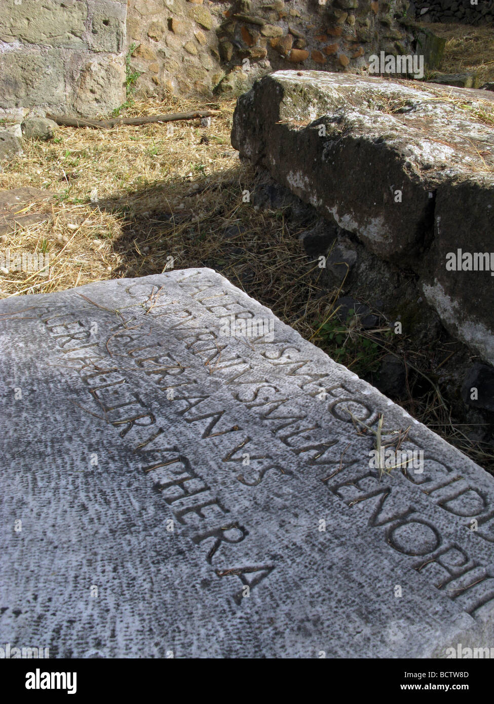 old roman tombs on the old appian way in rome italy Stock Photo - Alamy