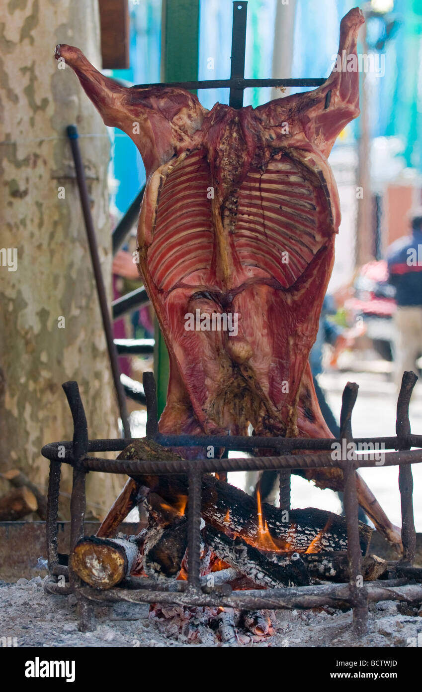 Traditional gaucho cooked beef in Montevideo Uruguay Stock Photo - Alamy