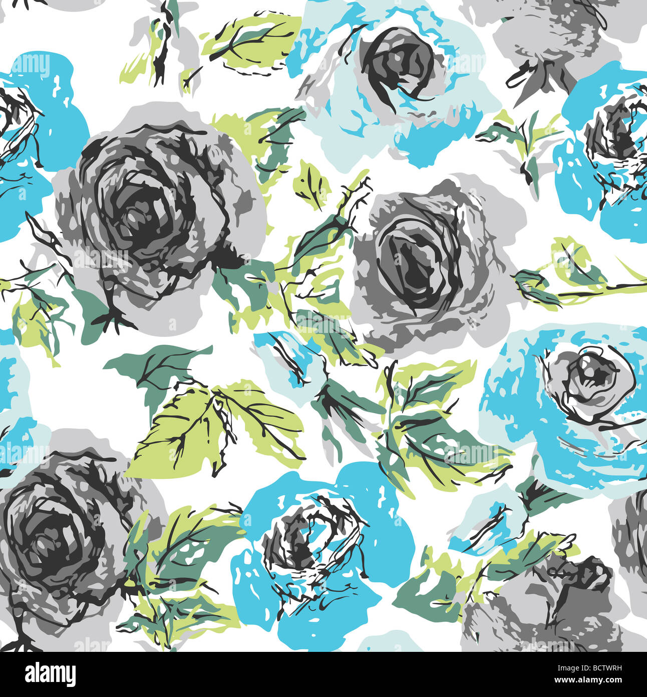 Seamless Flower Rose Pattern Stock Photo - Alamy